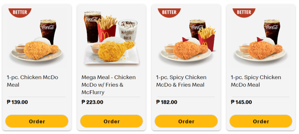 McDo Chicken Menu Prices in Philippines 2024