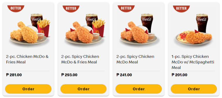 McDo Chicken Menu Prices in Philippines 2024